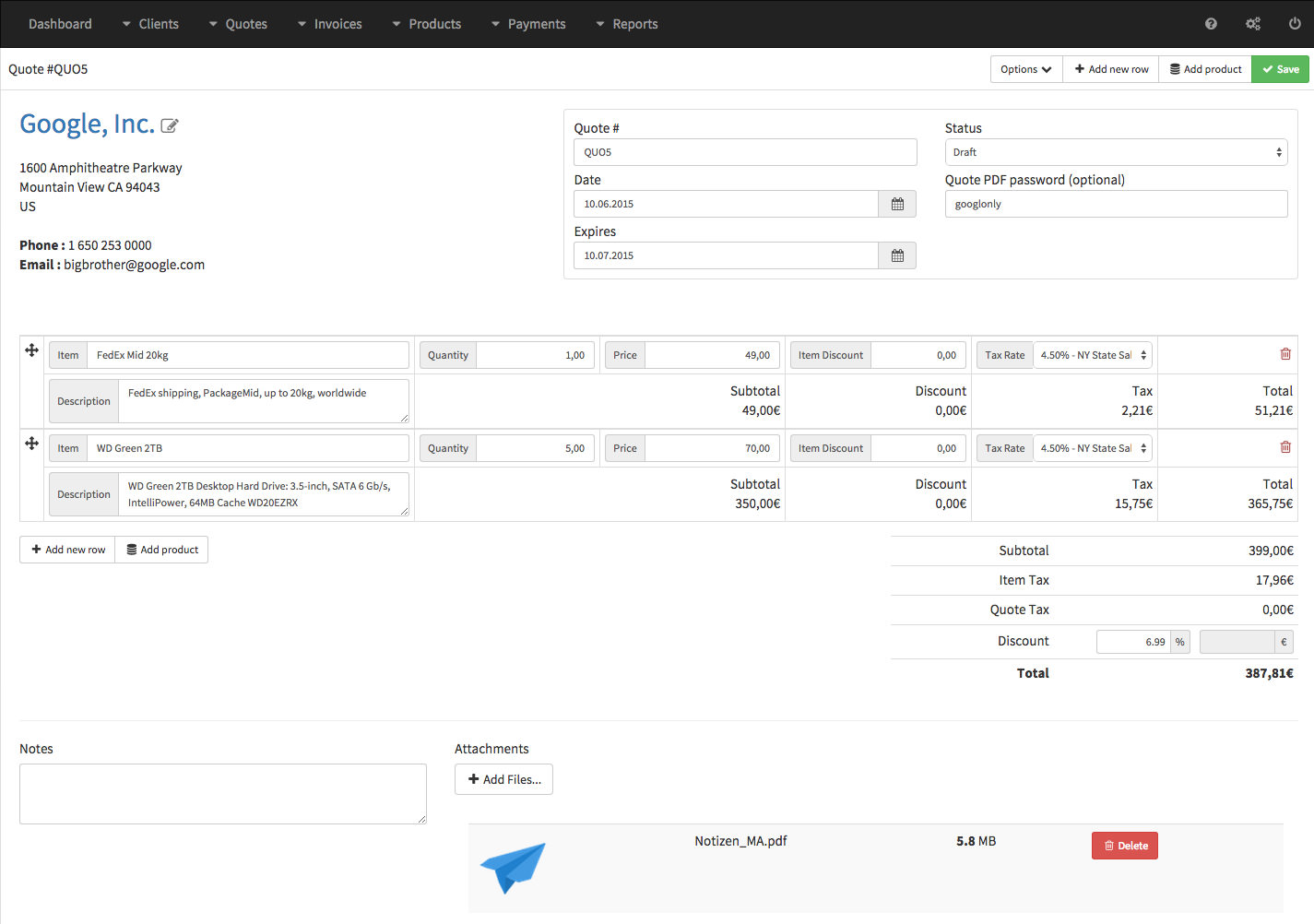 Quotes - InvoicePlane Wiki
